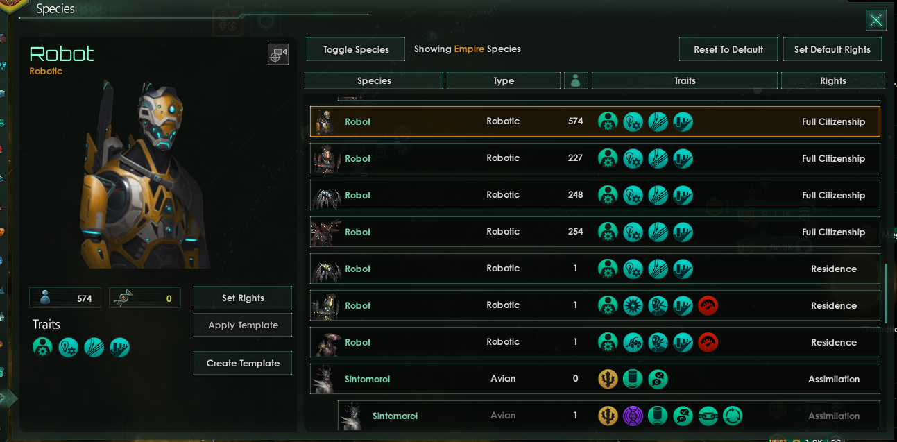 Tech ascended assimilation should not be organics only. AI should be merged into their main race ...